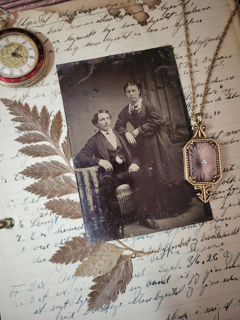 Vintage Love - Antique Victorian Tintype of Couple, Circa 1870. Black ...