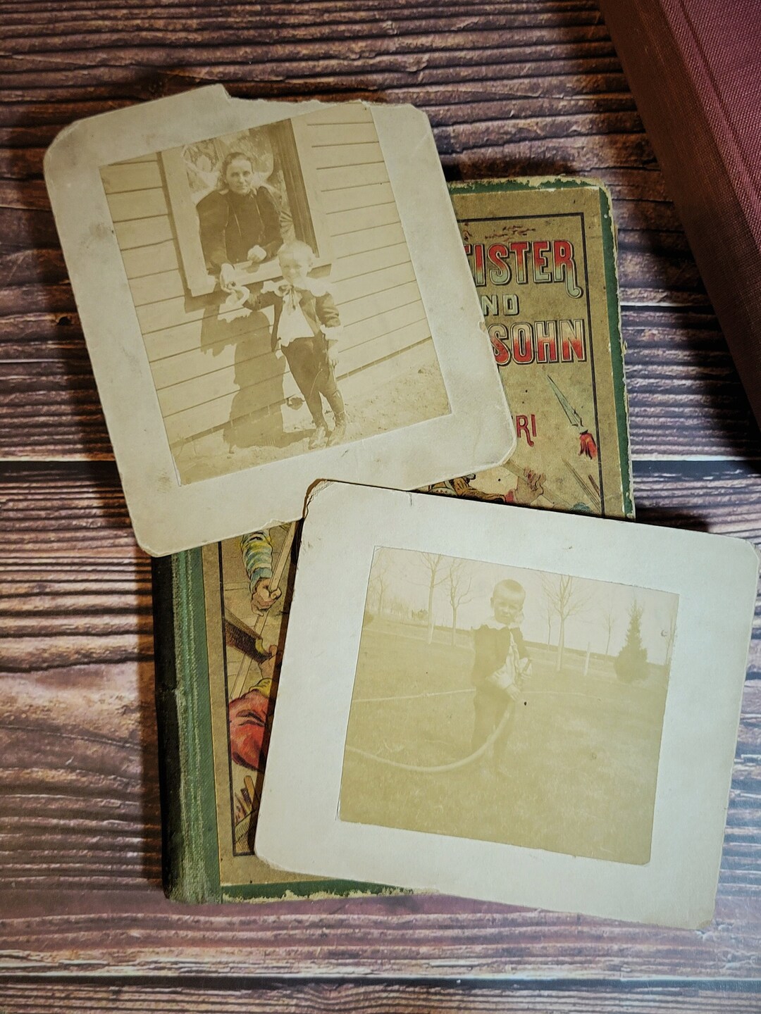 Mama & Morris - Two Antique Edwardian Card Mounted Photos of a Boy ...
