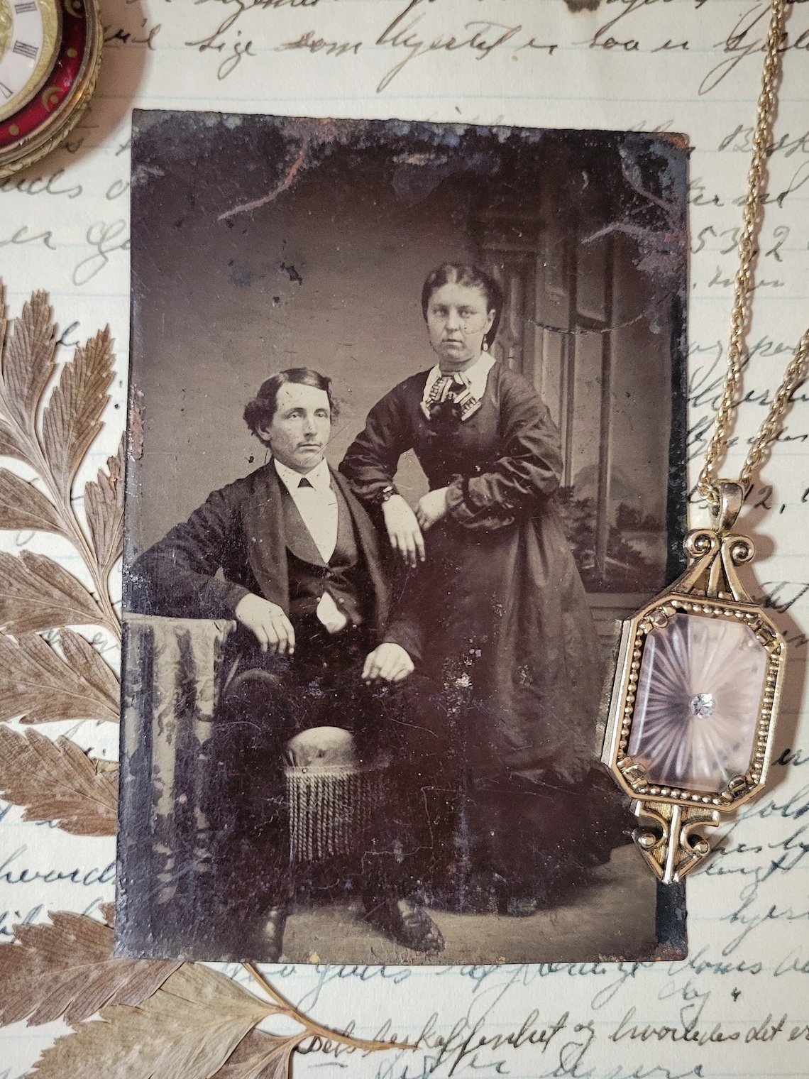 Vintage Love - Antique Victorian Tintype of Couple, Circa 1870. Black ...