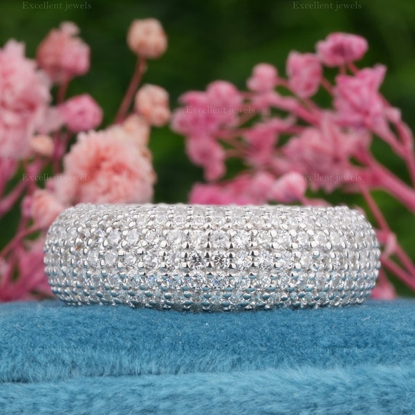 Pave Diamond Band - Etsy