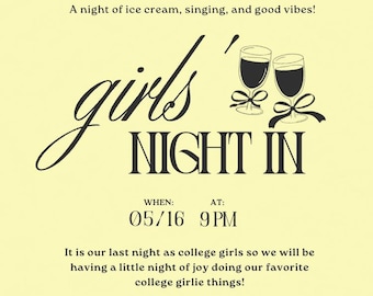 Girls Night Invitation | Charcuterie Board | Girls Night in Digital ...