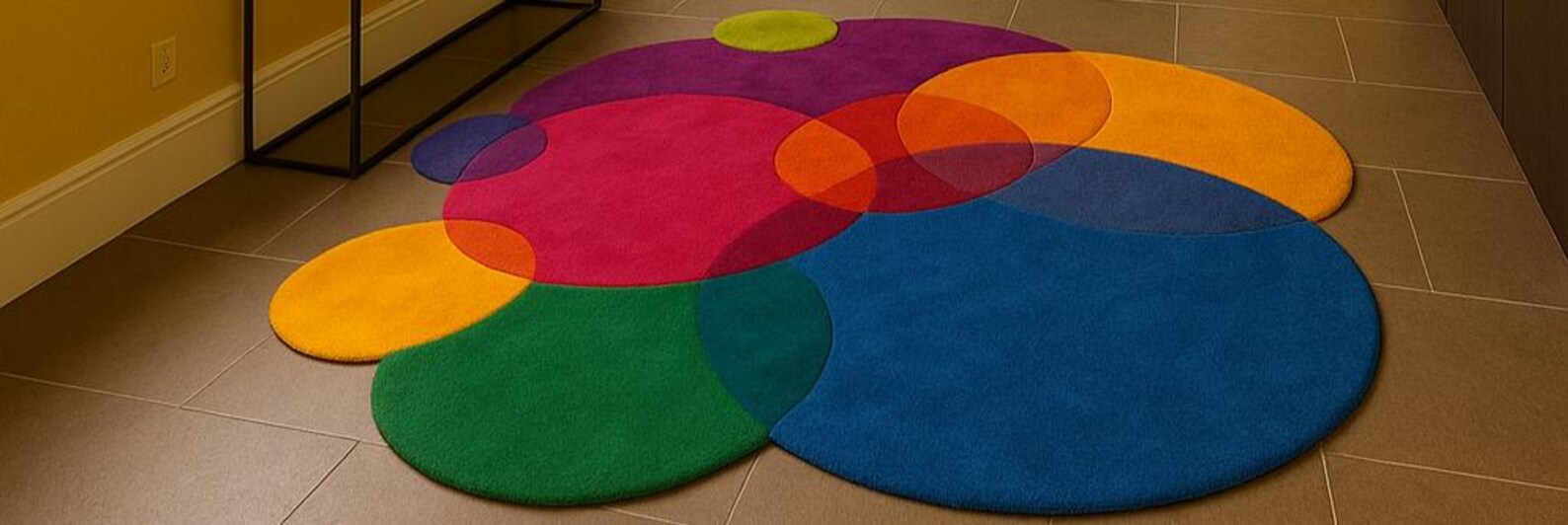 Handmade RUGS Modern Art Rug Bubble Pop – Multicolor Overlapping Circle ...