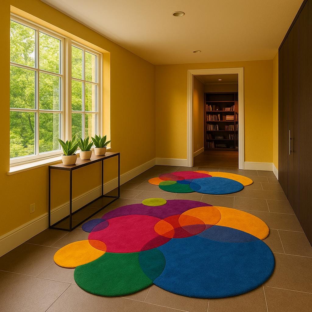 Handmade RUGS Modern Art Rug Bubble Pop – Multicolor Overlapping Circle ...