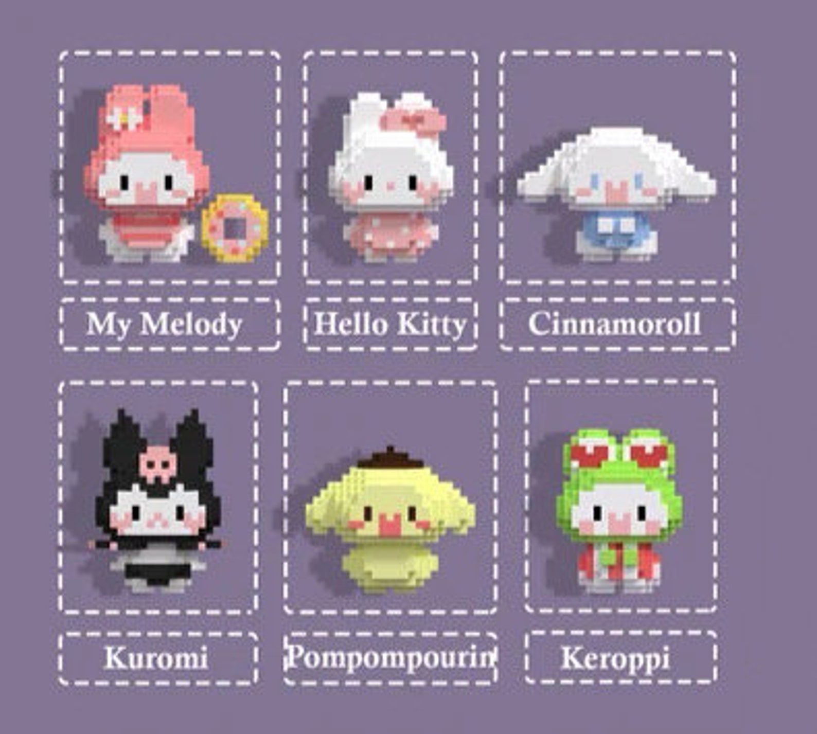 Set of 6 3D Perler Bead Pattern Tutorial Kitty & Friends - Etsy
