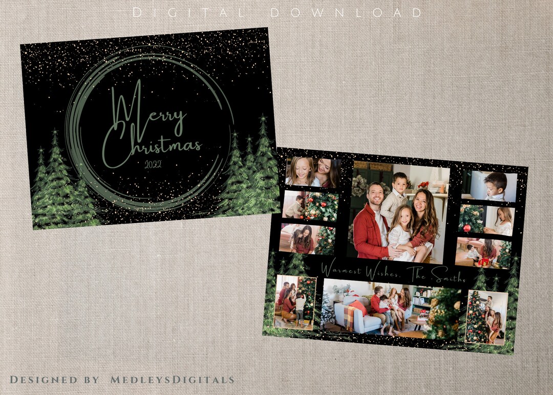 Editable Christmas Card Template Instant Download Canva Card Christmas ...