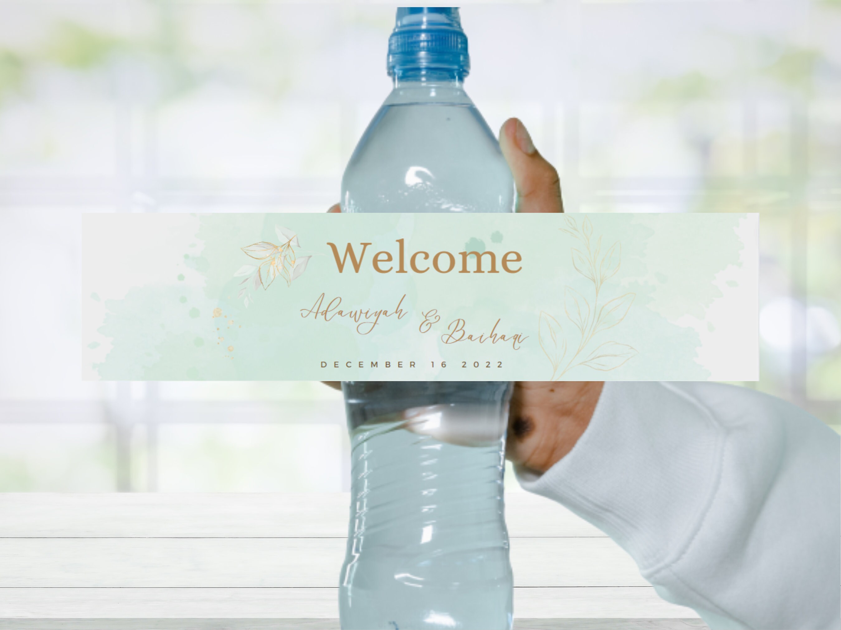 Welcome Water Bottle Label Template, Greenery Welcome Water Bottle ...