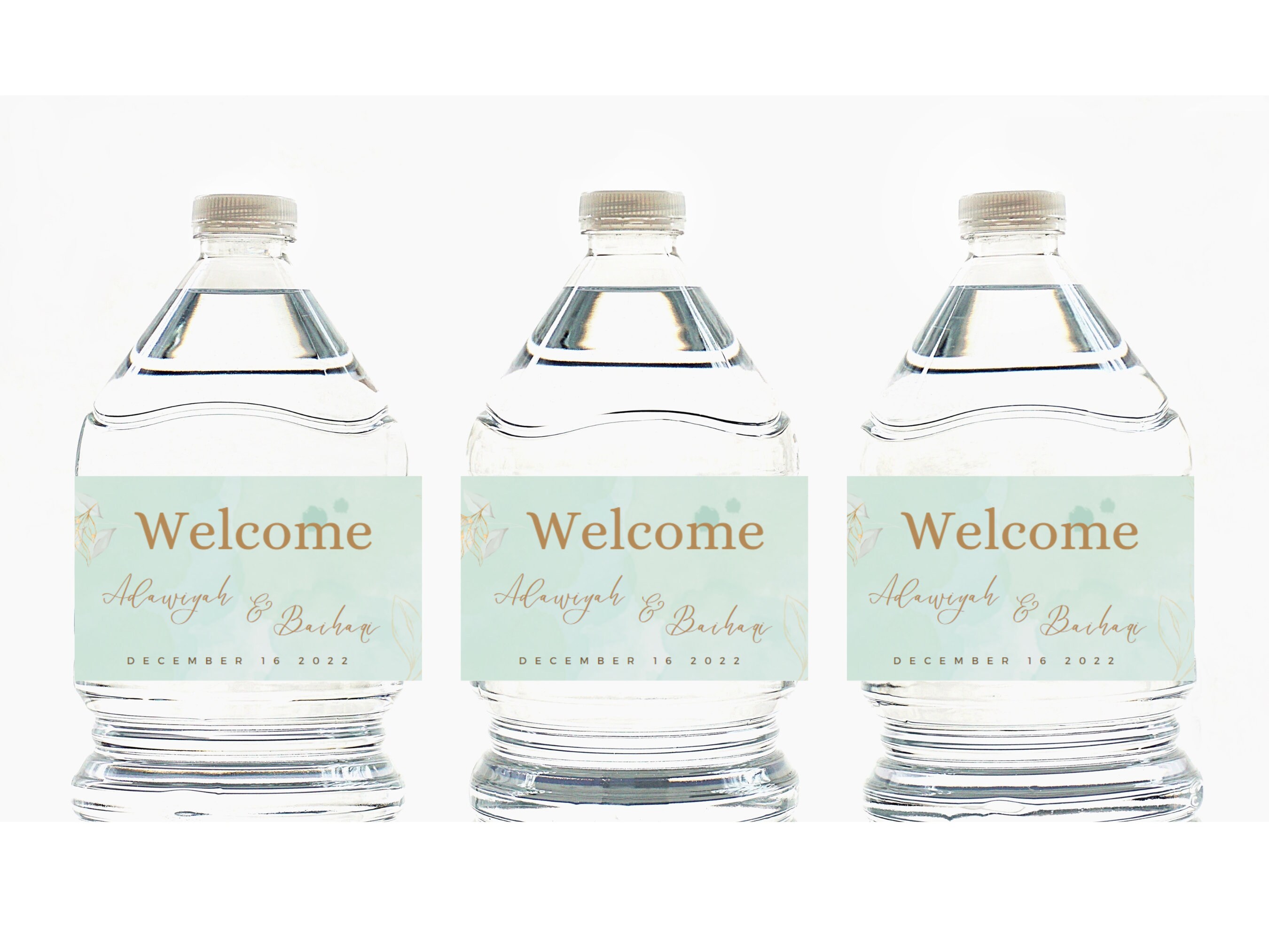 Welcome Water Bottle Label Template, Greenery Welcome Water Bottle ...
