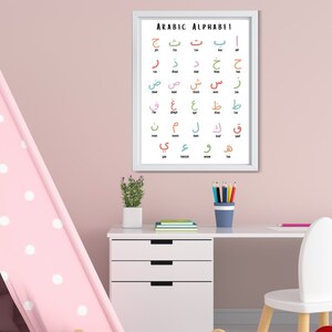 Arabic Alphabet Print Arabic Letter Poster Islamic Nursery Print Kids ...
