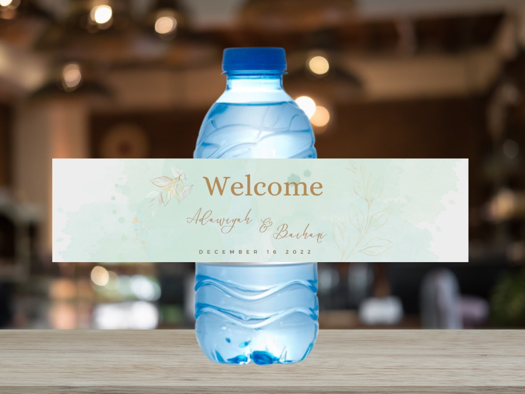 Welcome Water Bottle Label Template, Greenery Welcome Water Bottle ...