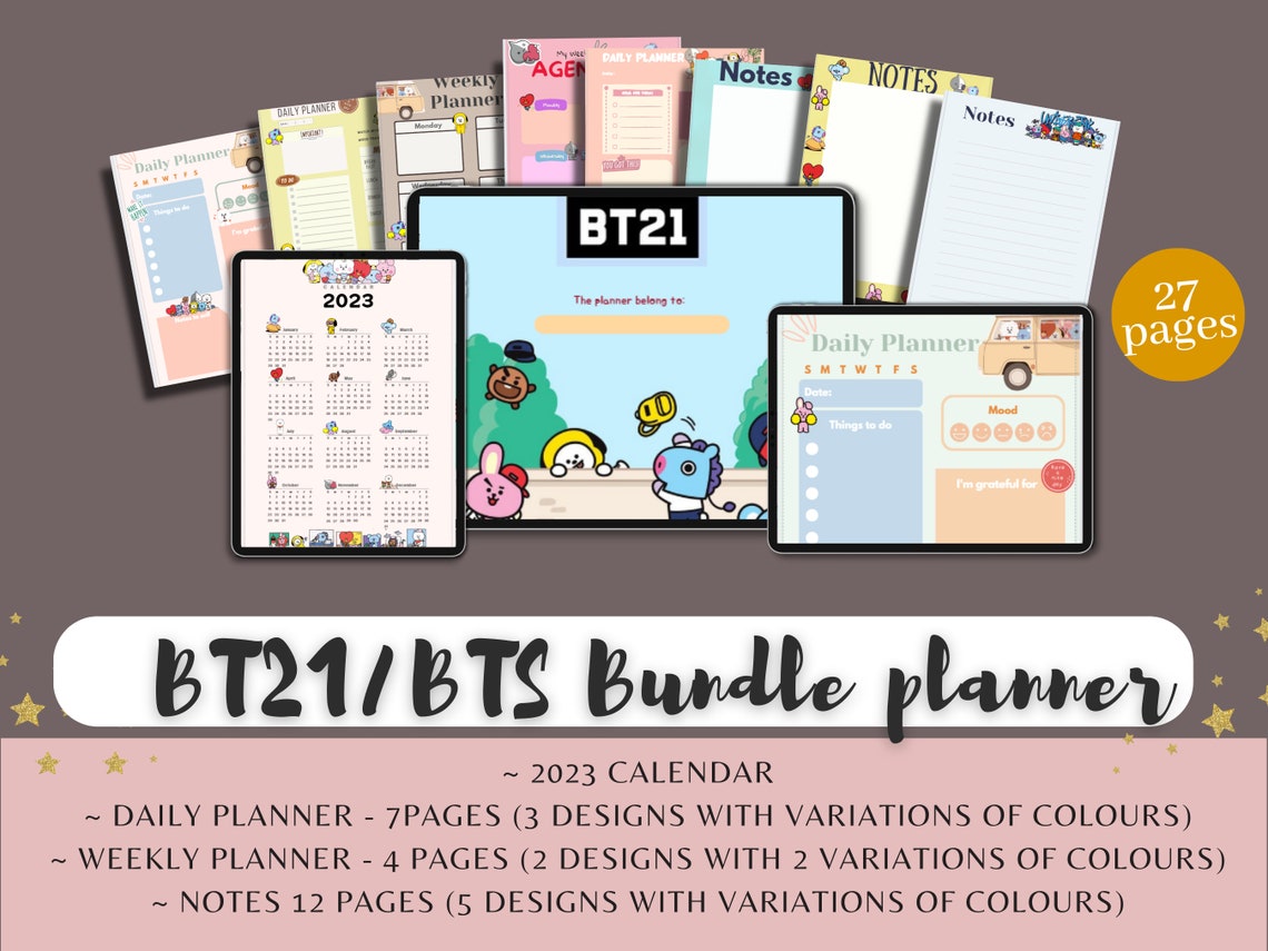 BTS/BT21 Bundle Printable Planner BTS/BT21 Daily Planner BTS/BT21 ...
