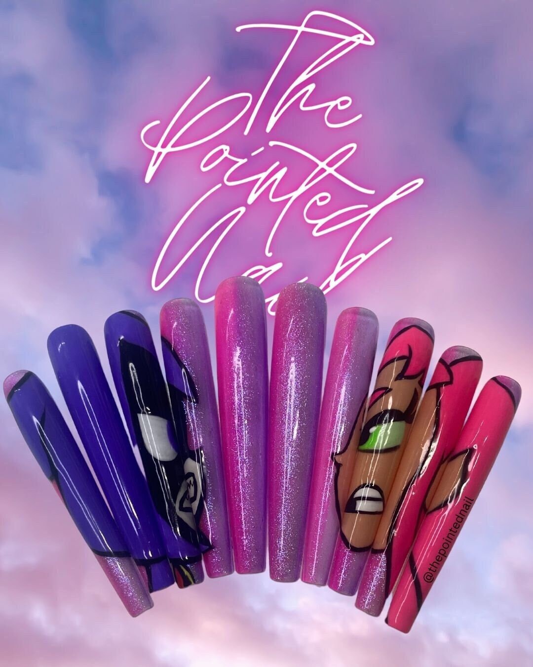 Starfire/raven Teen Titans GO Extendo Press on Nails 4XL Coffin Sz ...