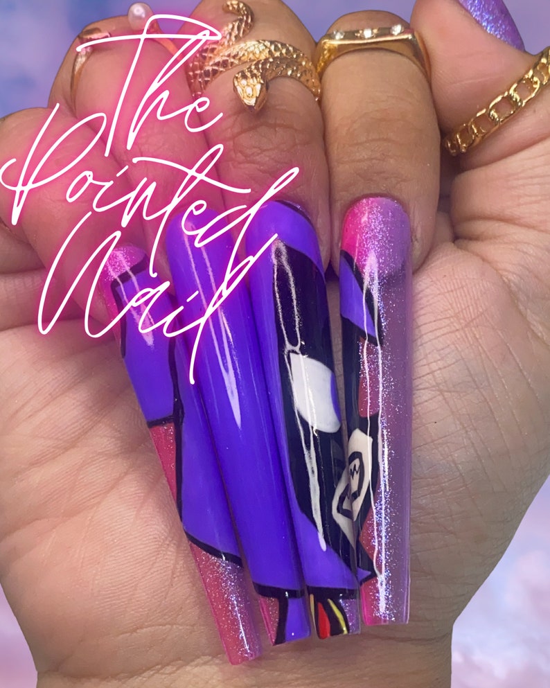 Starfire/raven Teen Titans GO Extendo Press on Nails 4XL Coffin Sz ...