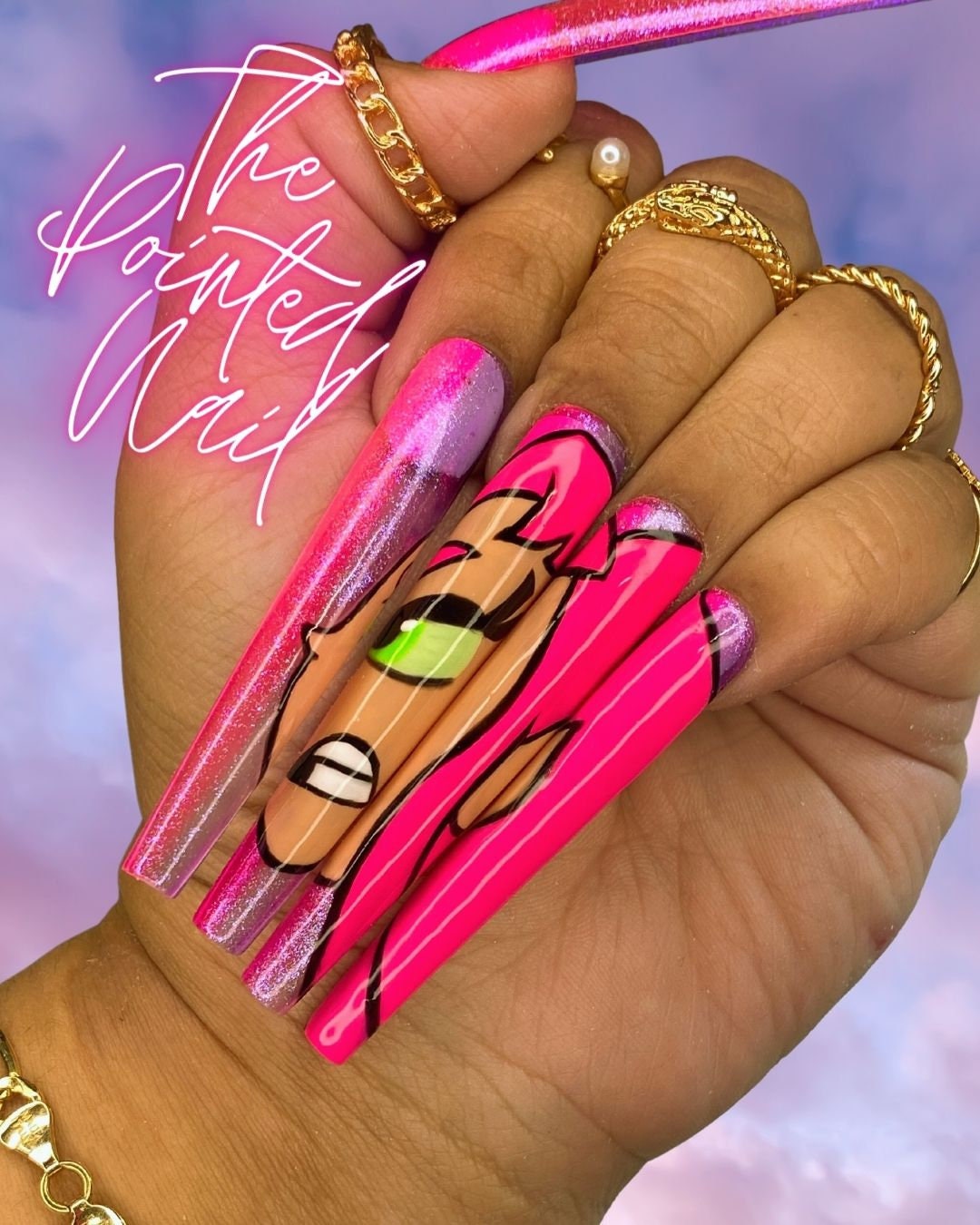 Starfire/raven Teen Titans GO Extendo Press on Nails 4XL Coffin Sz ...