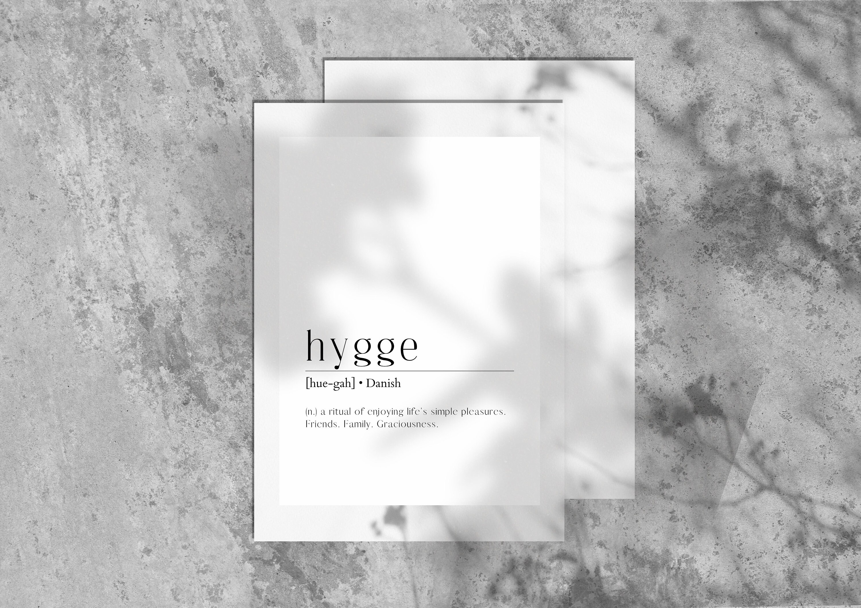 Hygge Print Inspirational Words, Scandinavian Interior, Printable ...