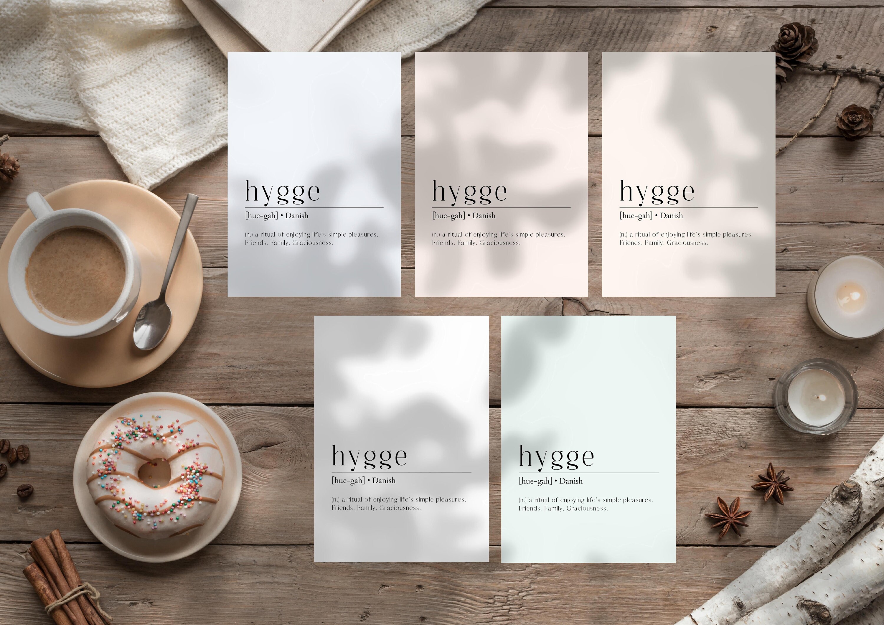 Hygge Print Inspirational Words, Scandinavian Interior, Printable ...