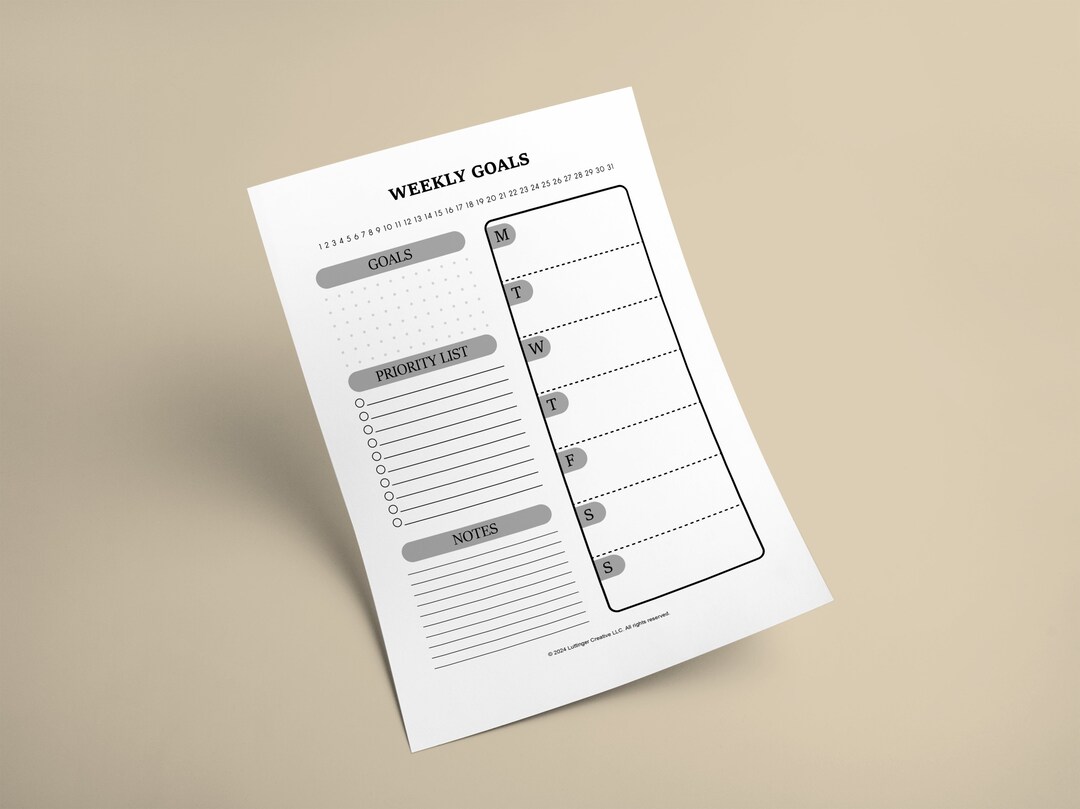 Printable ADHD Weekly Planner - Etsy