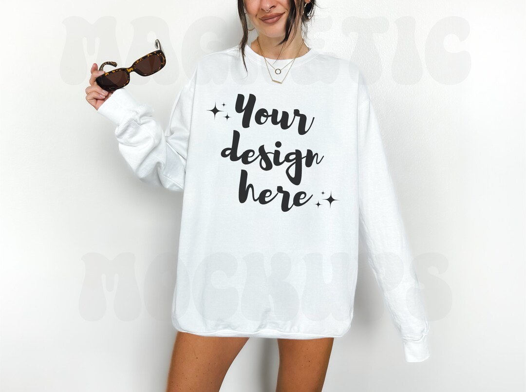 White Comfort Colors 1566 Mockup, Comfort Colors Sweatshirt Mockup ...