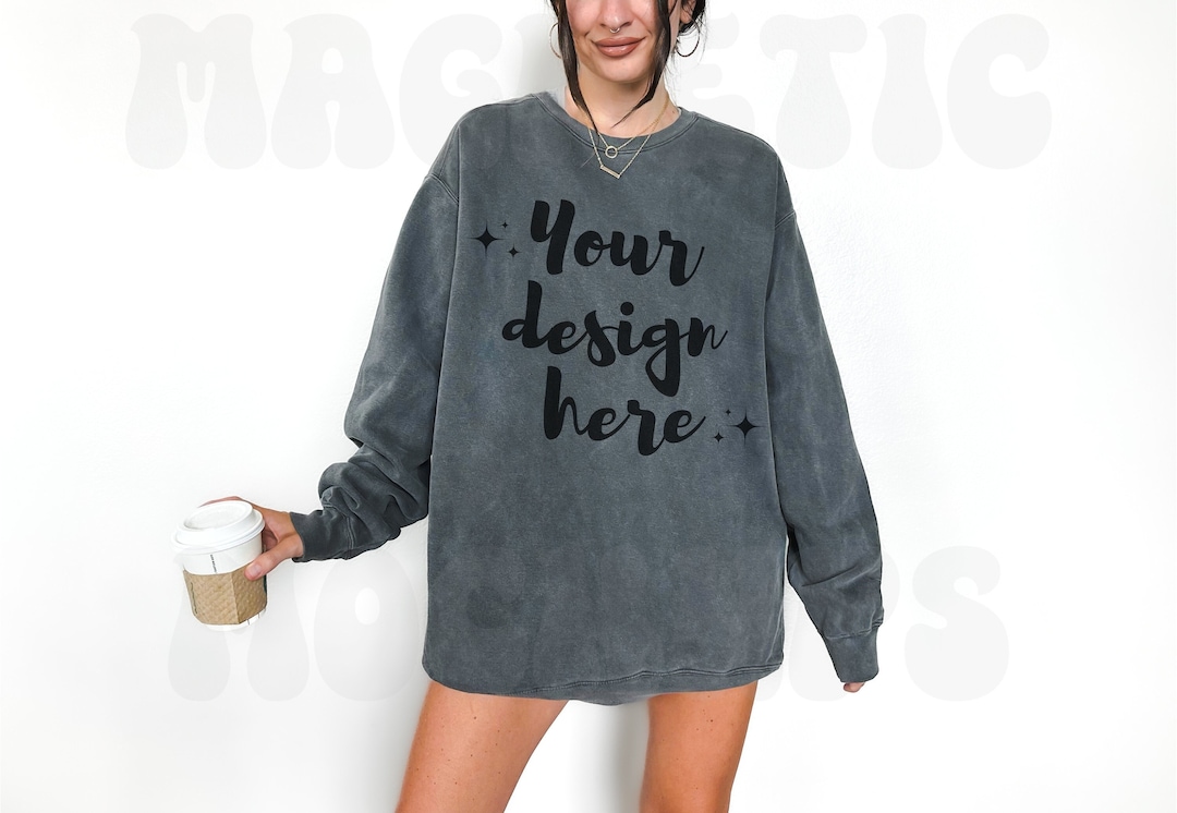 Pepper Comfort Colors 1566 Mockup, Comfort Colors Sweatshirt Mockup ...