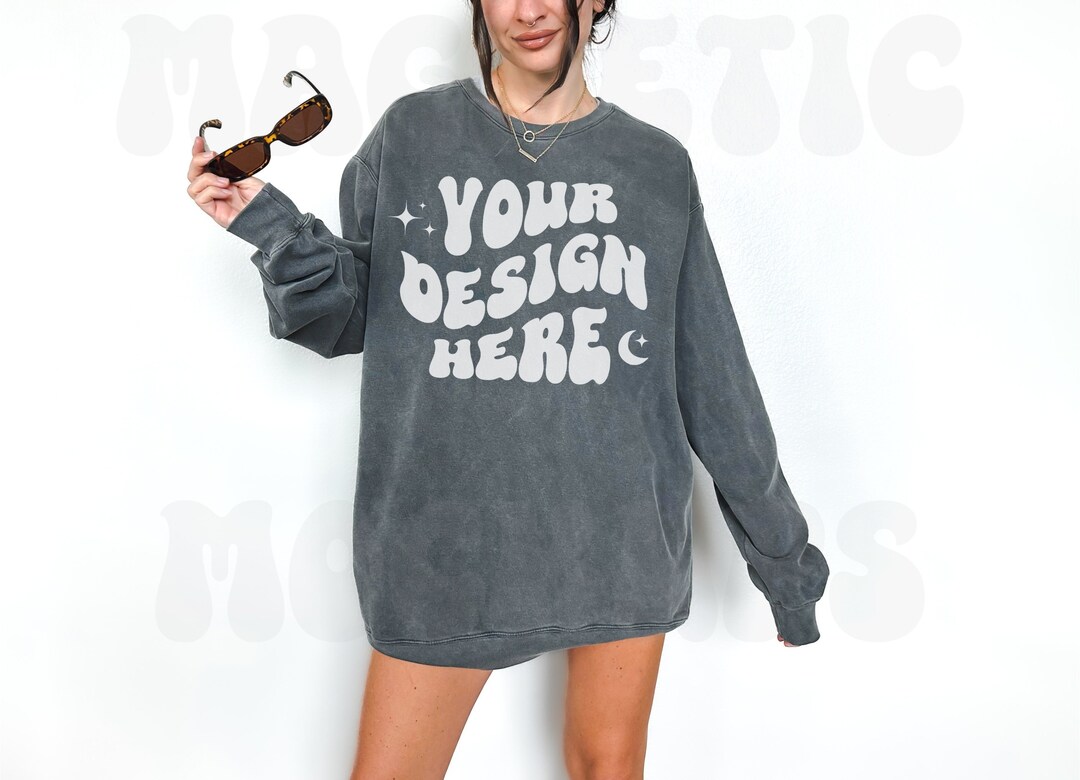 Pepper Comfort Colors 1566 Mockup, Comfort Colors Sweatshirt Mockup ...