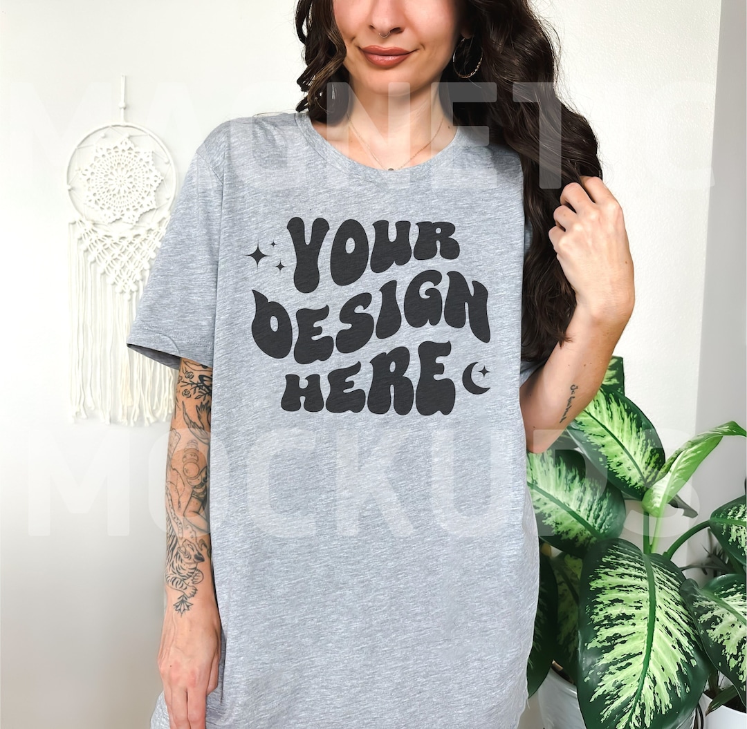 Athletic Heather Bella Canvas 3001 Mockup, Bella Canvas Mockup, BC 3001 ...