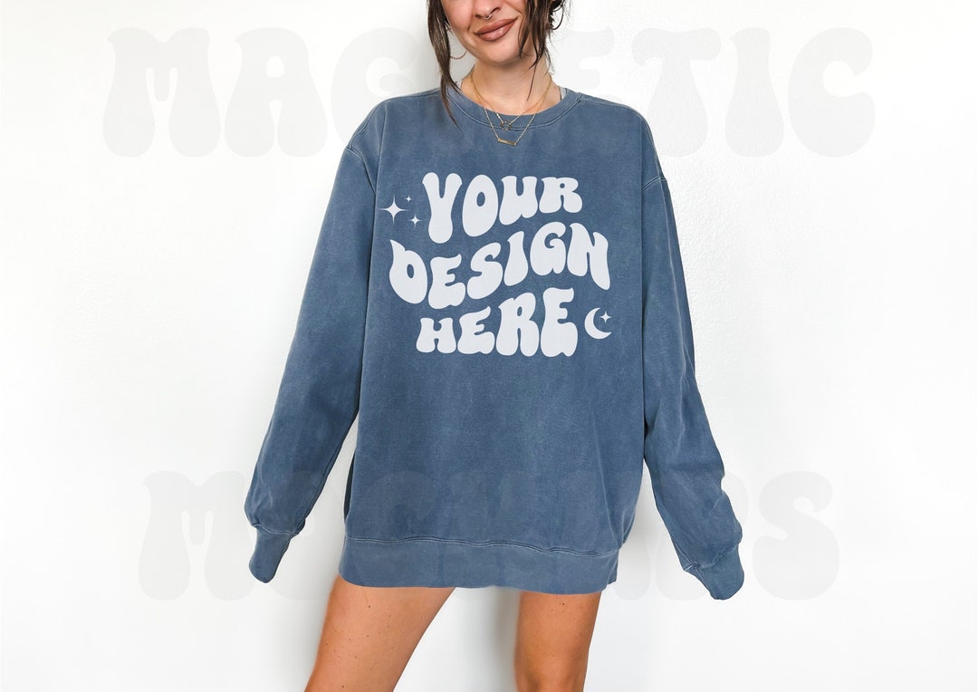 Comfort Colors 1566 Denim Mockup, Comfort Colors Sweatshirt Mockup ...
