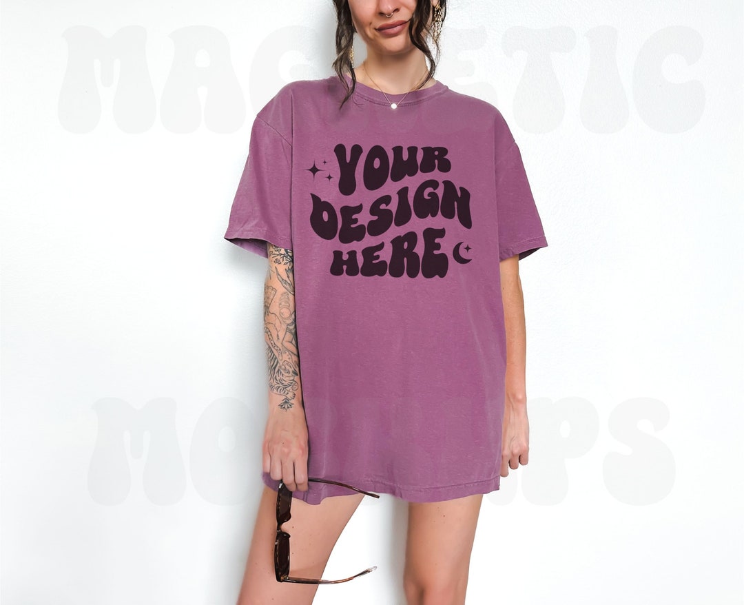 Berry Comfort Colors C1717 Mockup, Comfort Colors Mockup, Oversized ...