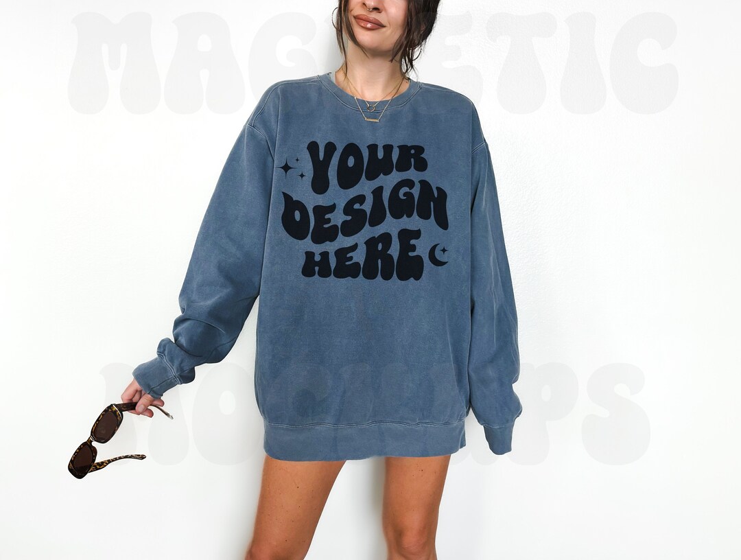Comfort Colors 1566 Denim Mockup, Comfort Colors Sweatshirt Mockup ...