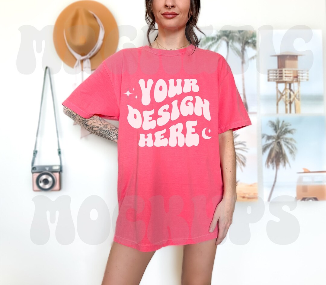 Comfort Colors C1717 Watermelon Mockup, Oversized Watermelon Mockup ...