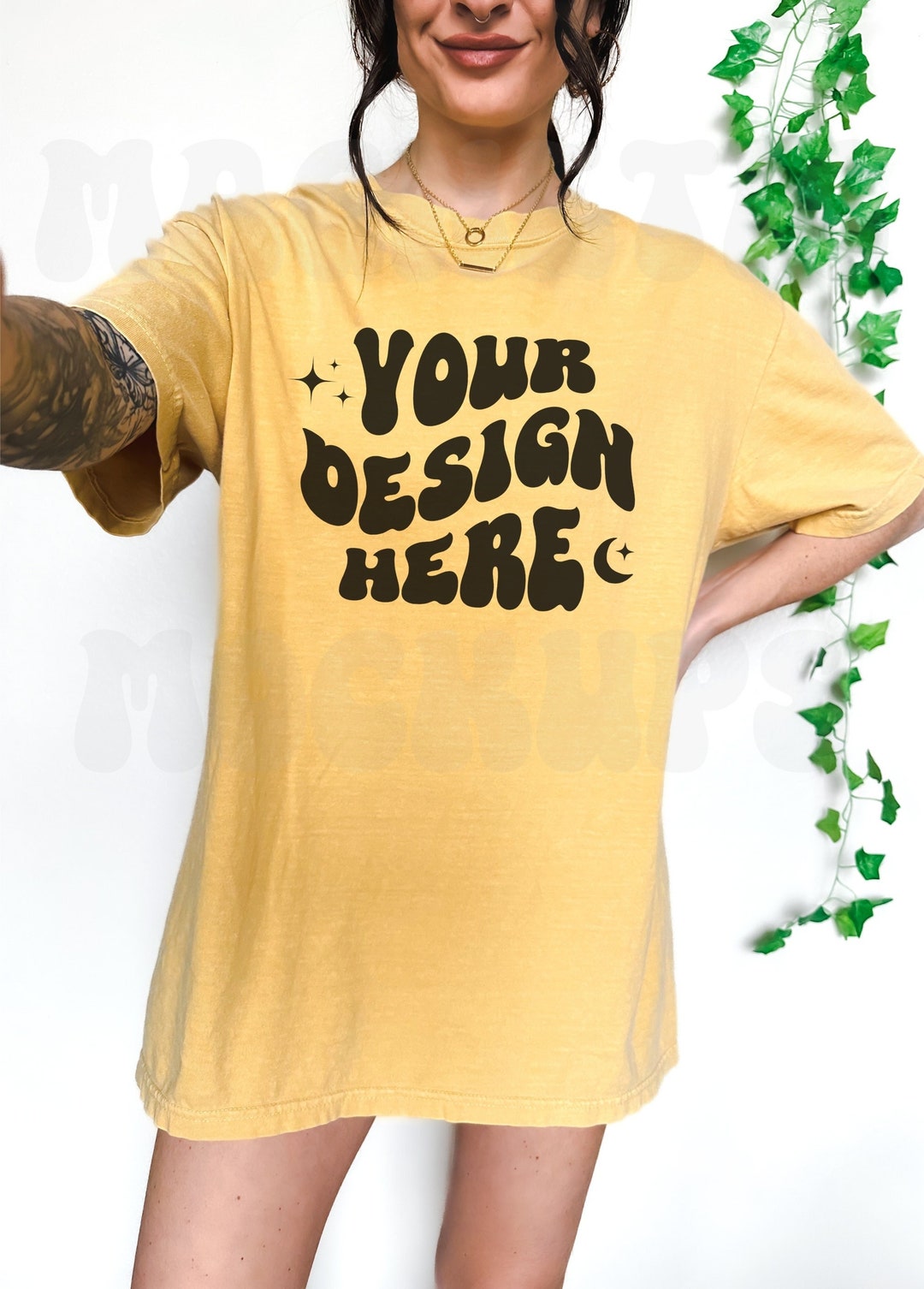 Mustard Comfort Colors C1717 Mockup, Comfort Colors Mockup, Oversized ...