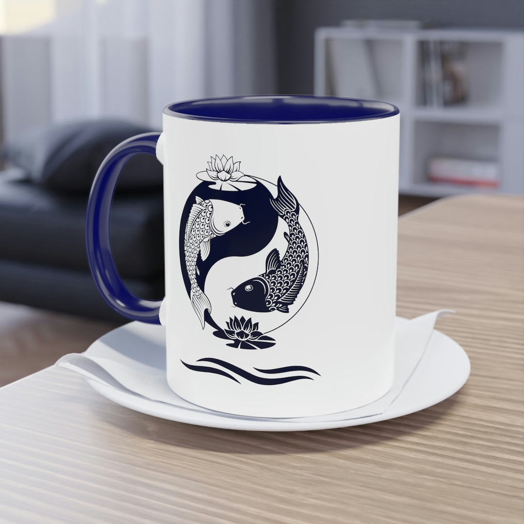 Yin Yang, Two Tone Coffee Mug, Coffee Mug, Tea Lovers, Coffee Lovers ...