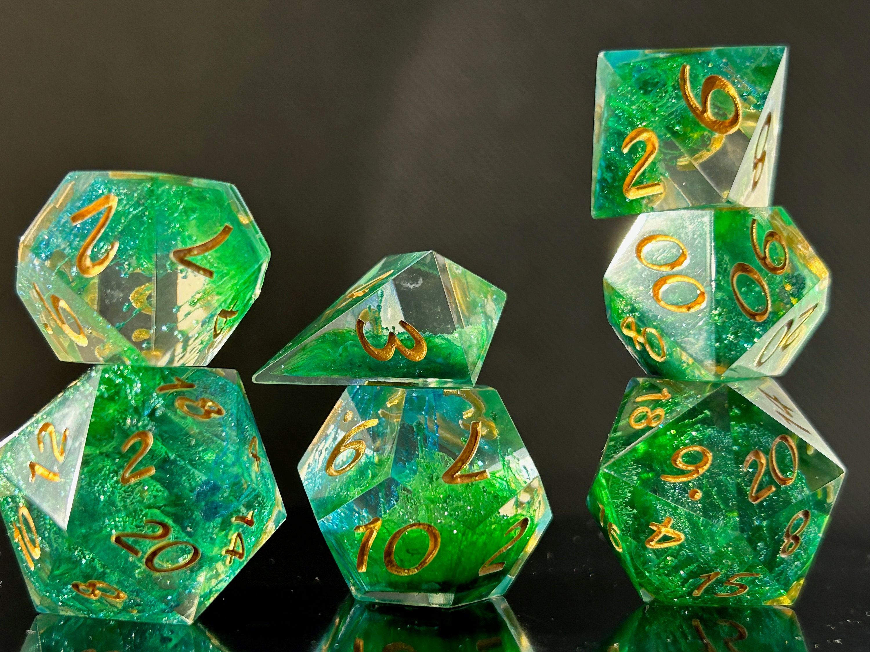 Faerie Fire Dice one of a Kind Handmade Resin Sharp Edge D&D, Dnd ...