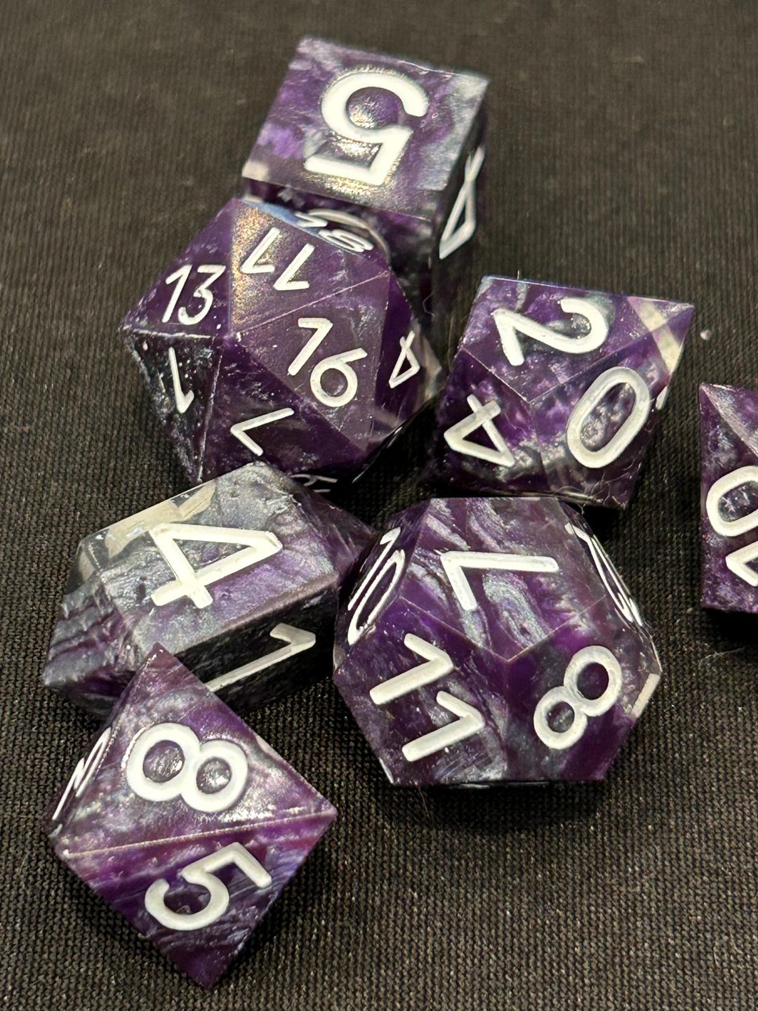 Astral Whisper One of Kind Handmade Resin Polyhedral Sharp Edge Dice ...