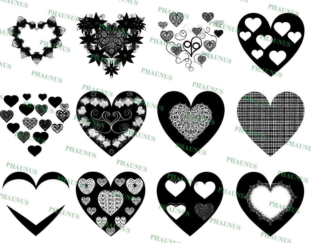 Hearts Set - Svg, Bmp, Pdf, Png, Dxf - Etsy