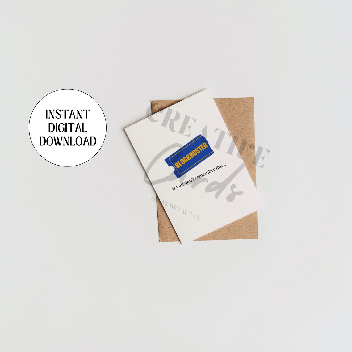 Blockbuster Printable Greeting Card, Digital Download, 5x7 Card, 4x6 ...