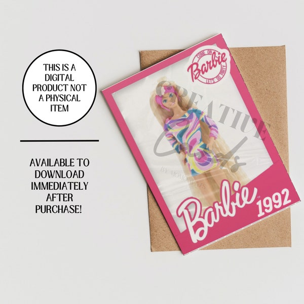 Barbie Printable Birthday Card - Etsy