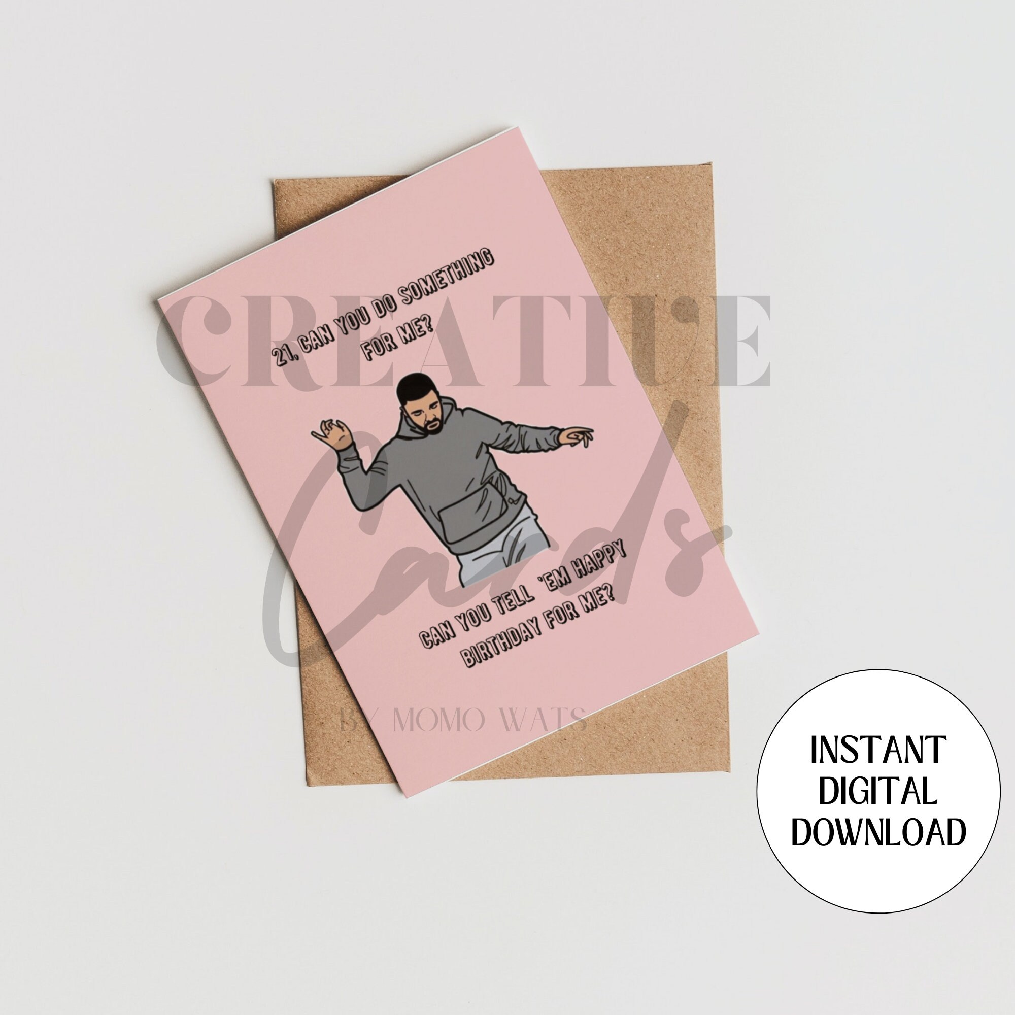 Printable Drake Birthday Card, Drake 21st Funny Printable Greeting Card ...