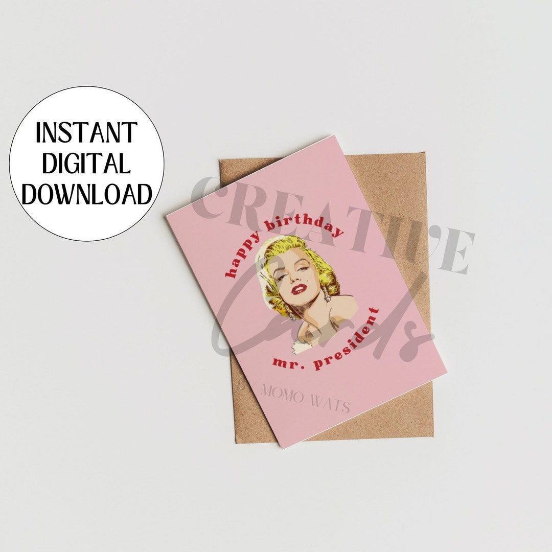 Printable Marilyn Monroe Birthday Card Funny Printable Etsy