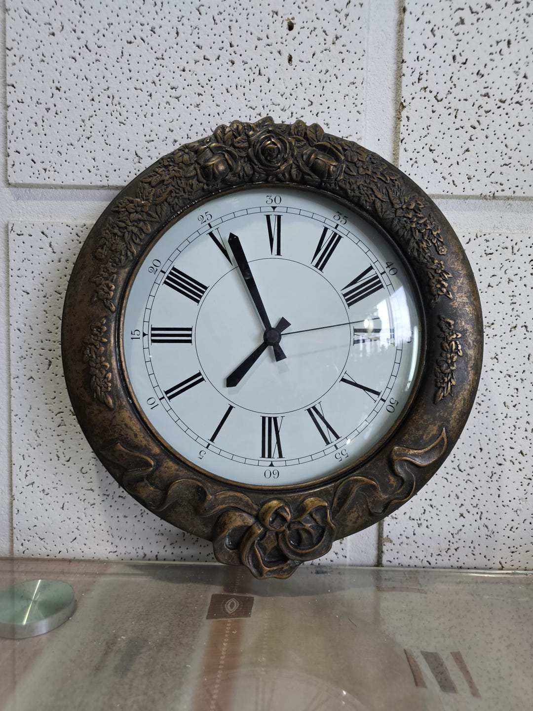 Rare Vintage Italy Wall Clock, Retro Style Clock With Curved Glass ...
