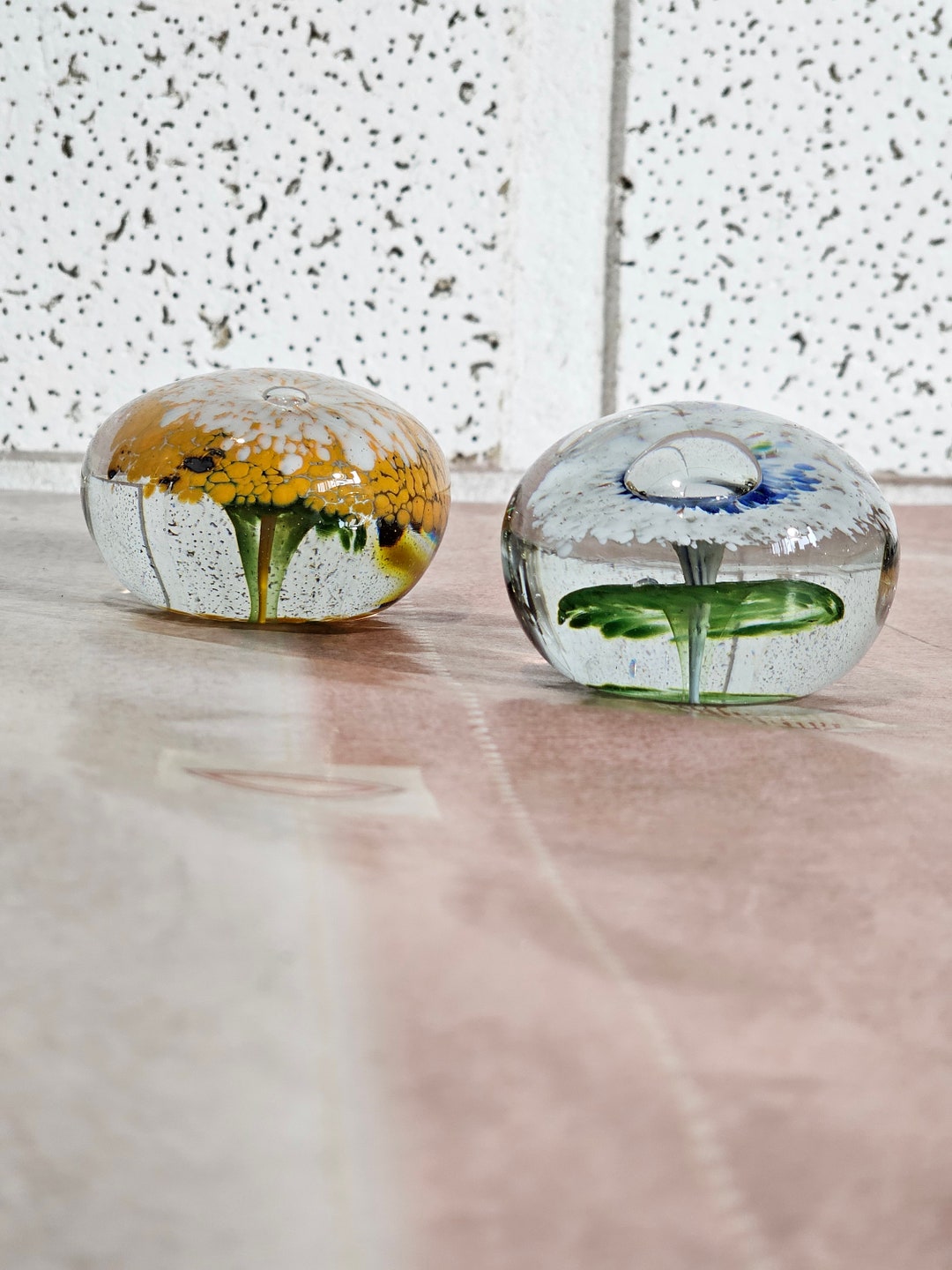 Two Paperweights David Paterson Signed, Art Glass Paperweight Pair. - Etsy