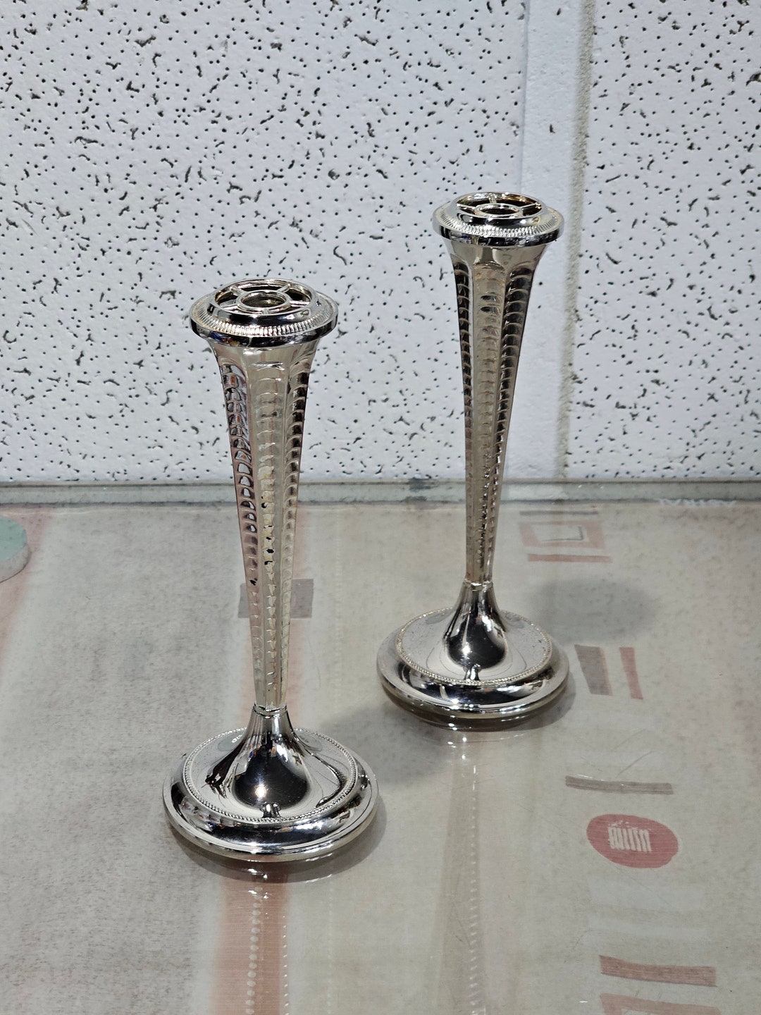 Pair of silver plated bud vases, Brama Made in England, Silverplate ...
