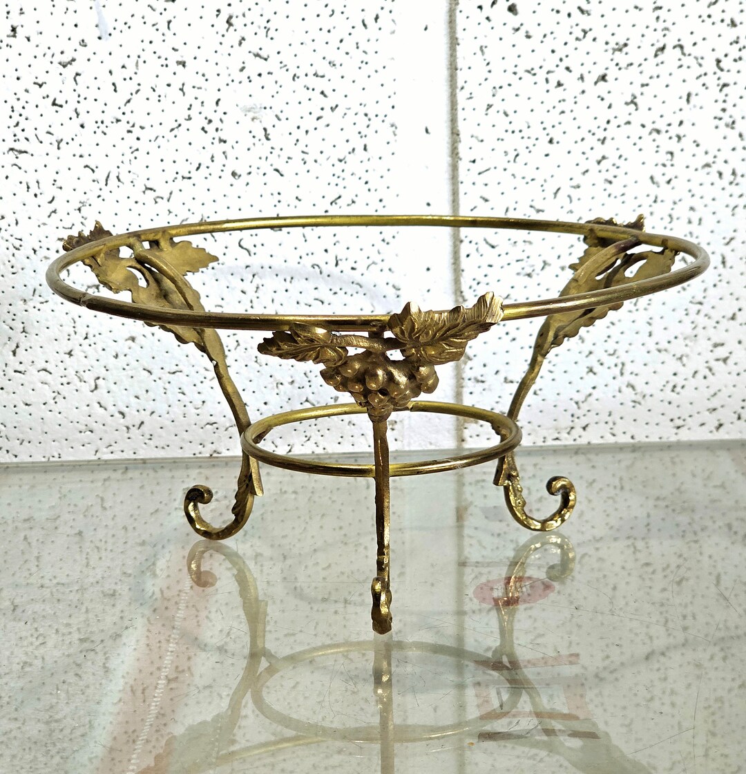 Large Vintage Solid Brass Tri Stand Bunch of Grapes Motif. - Etsy