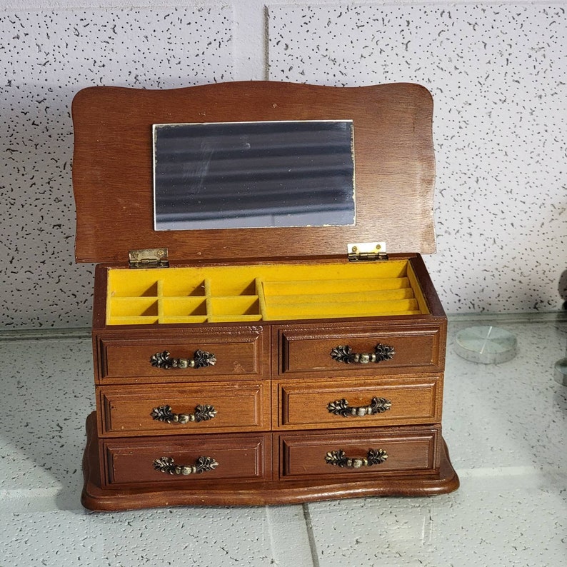 Vintage Musical Jewelry Box 1970's / Jewelery With Drawers. Vintage ...