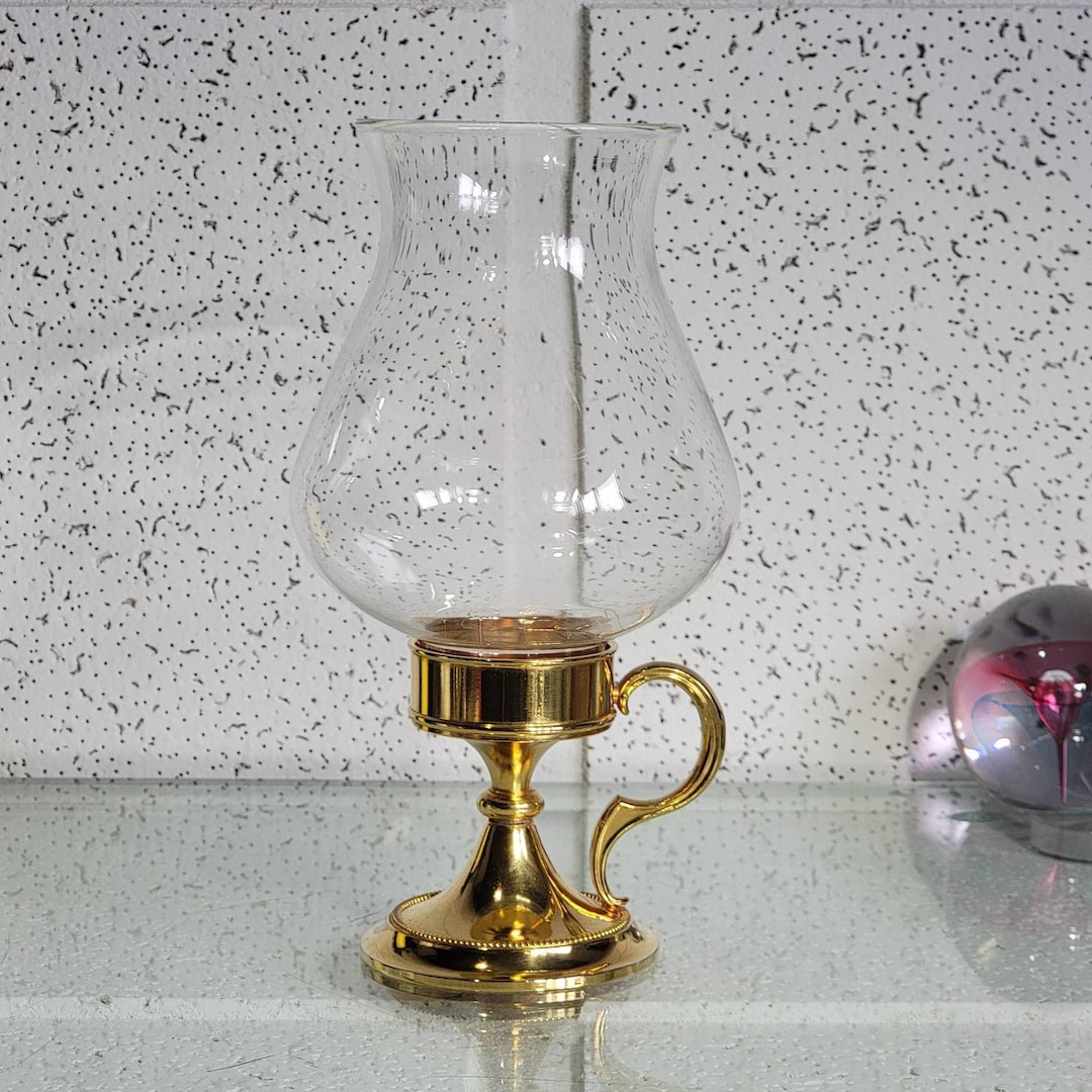Antique Luxury Candlestick in Brass and Glass Western Germany 1970 ...