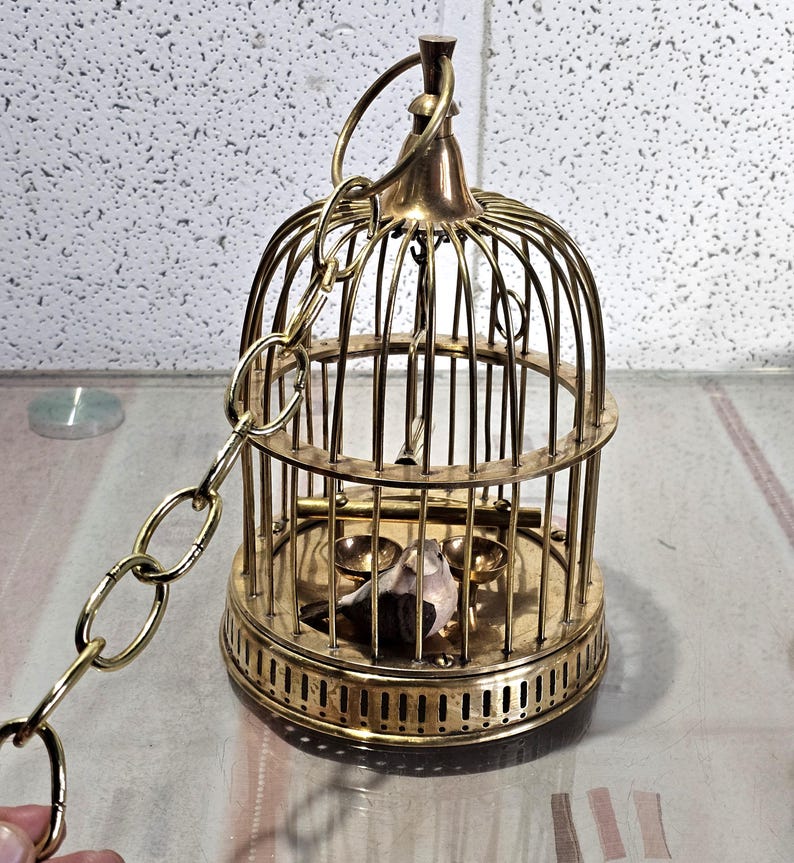Vintage Mid Century Solid Brass Bird Cage Hand Made in India From India ...