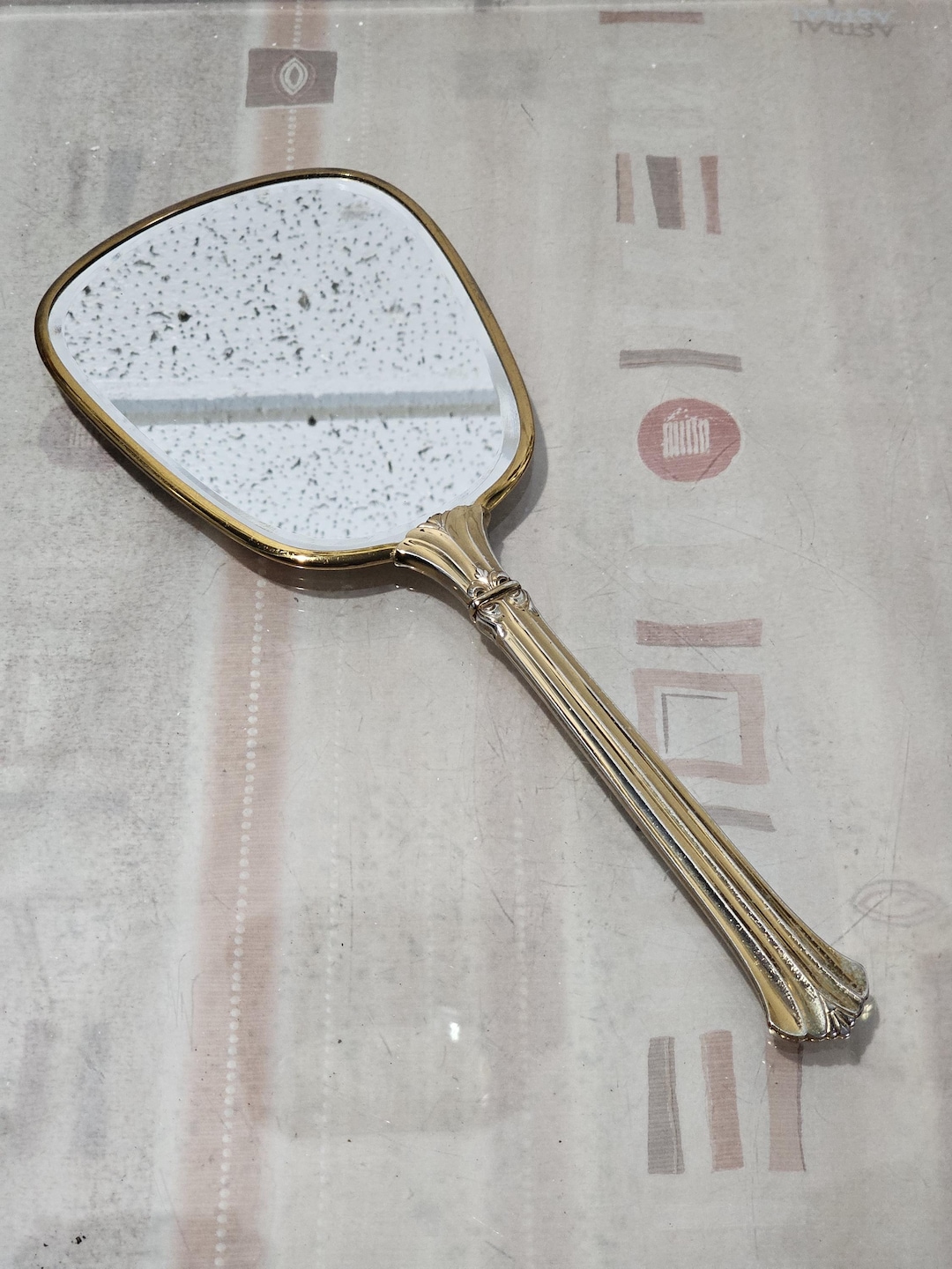 Vintage Gold Plated Mirror. Antique Mid Century Hand Mirror. - Etsy
