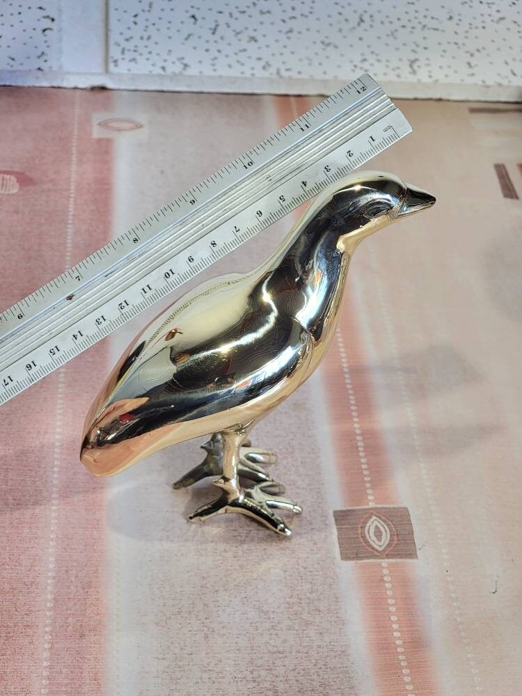 Rare Solid Brass Bird Sculpture. Heavy Solid Brass Bird - Etsy