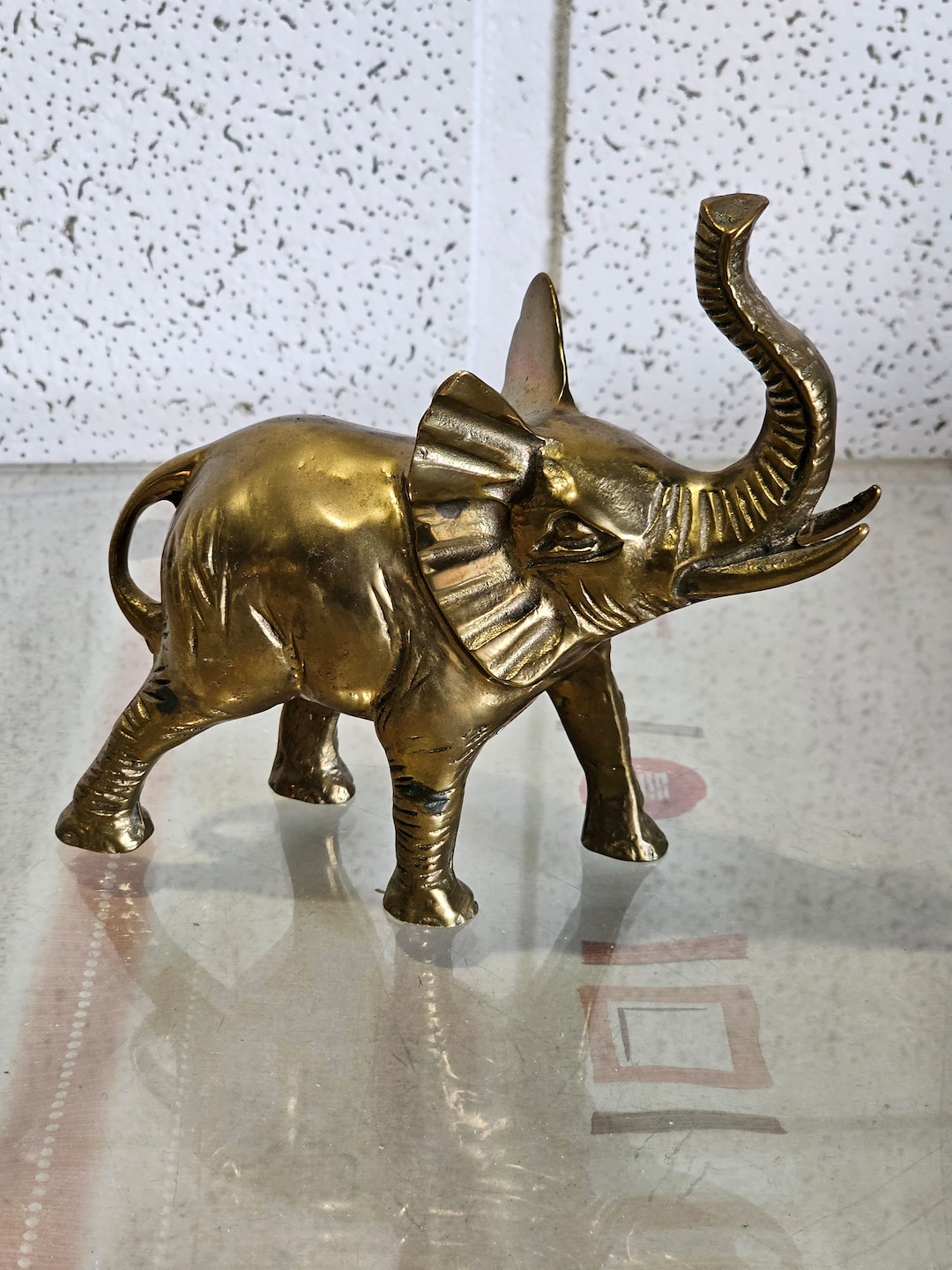 Heavy Solid Brass Elephant Figurine, Solid Brass Animal Sculpture. - Etsy