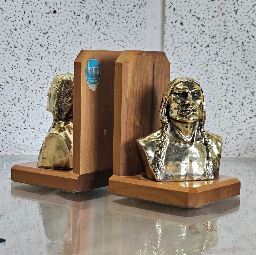 American Indian Chief Bookends. Bookends Irish Setter Type Golden Metal ...