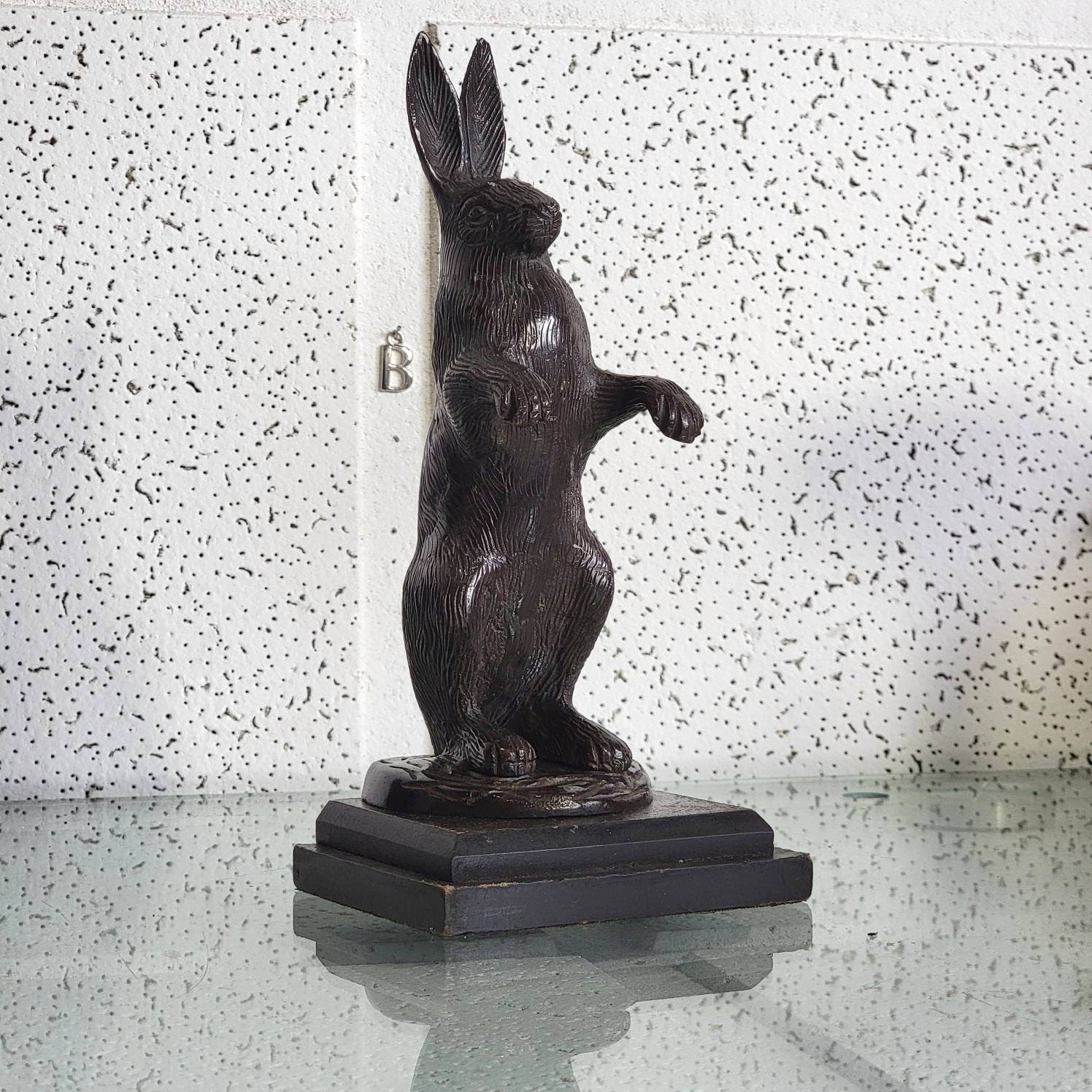 Vintage Heavy Solid Brass Rabbit Figurine / Antique Brass Bookend. - Etsy