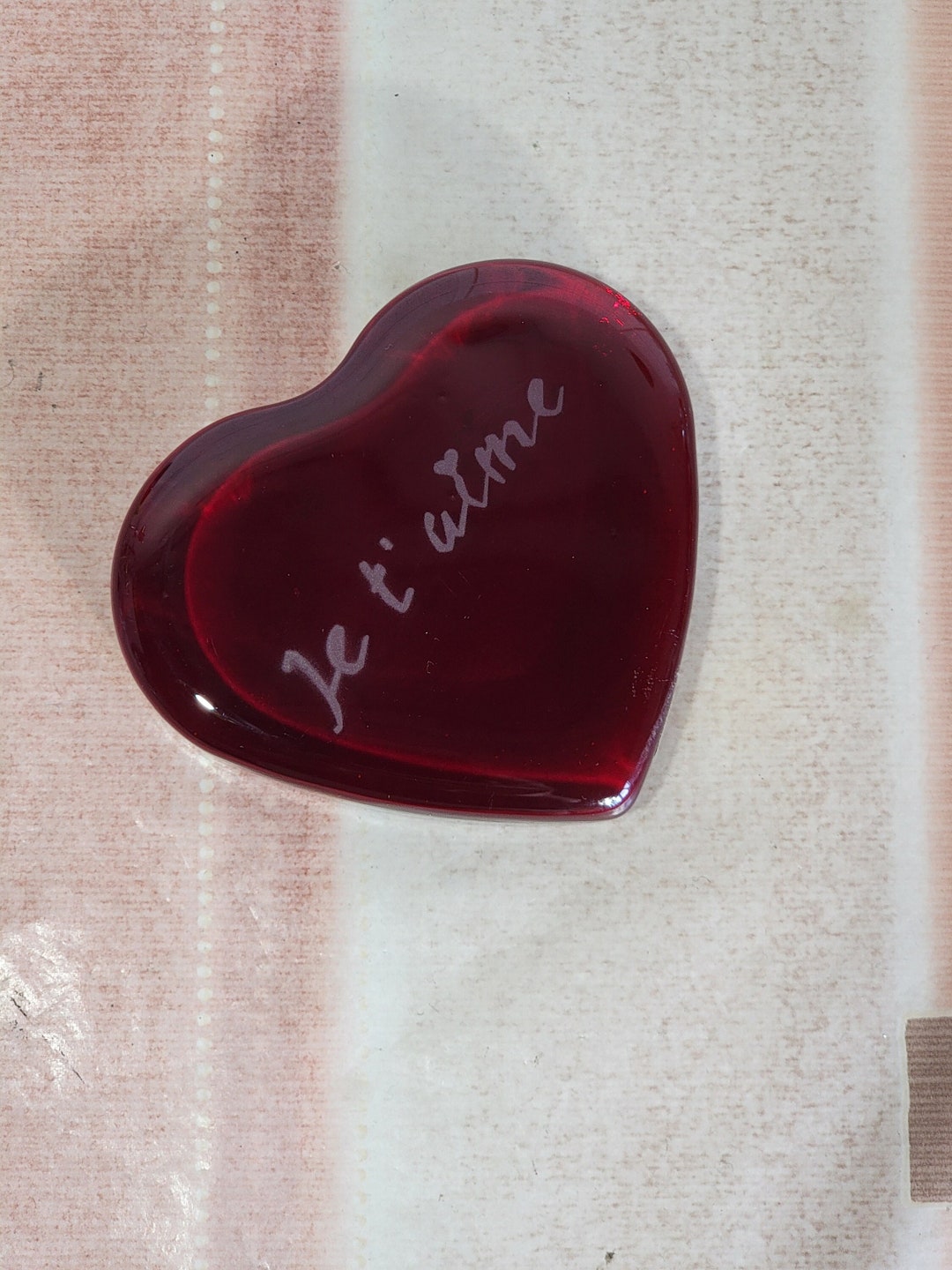 Heart Clipboard | Vintage Bohemia Glass Paperweight | Heart Clipboard ...